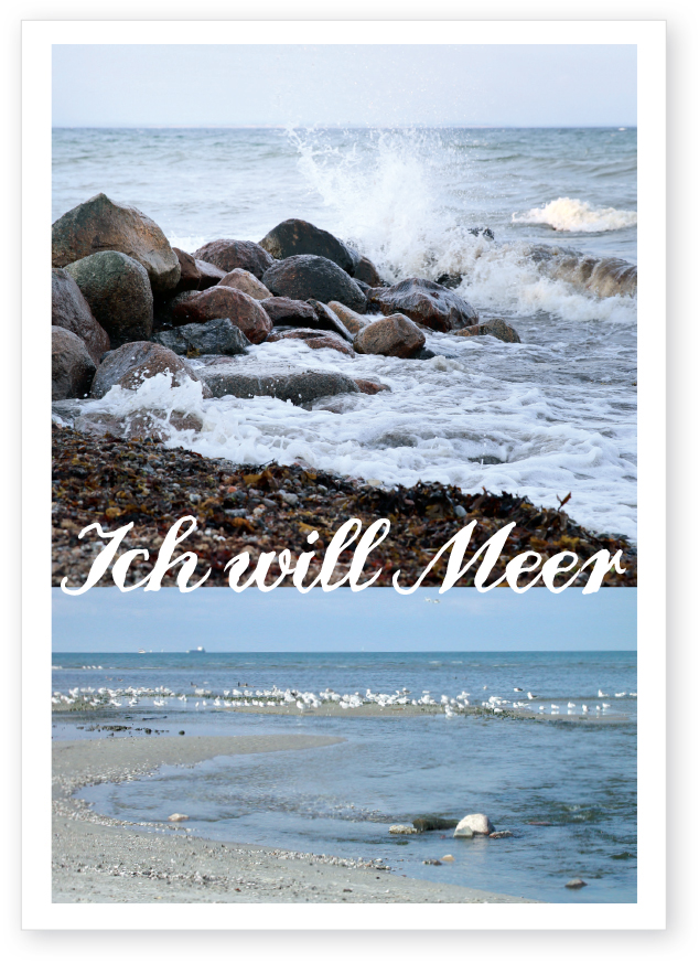 Postkarte Ich will Meer - cosmic-shop - Postkarten, Weihnachtskarten, Trauerkarten ...